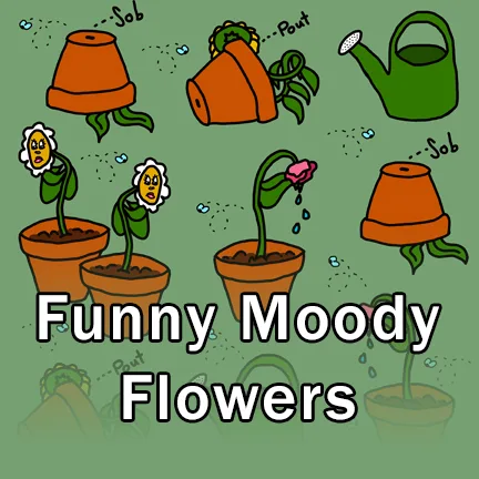 Funny Moody Flowers : Art and Design by Krystine Kercher